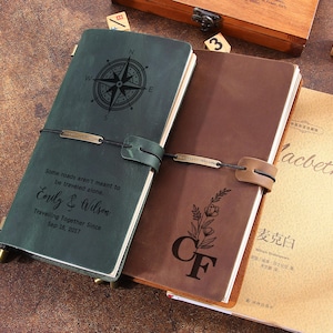 Personalized Leather Traveler's Notebook - Travel Diary Sketchbook ...