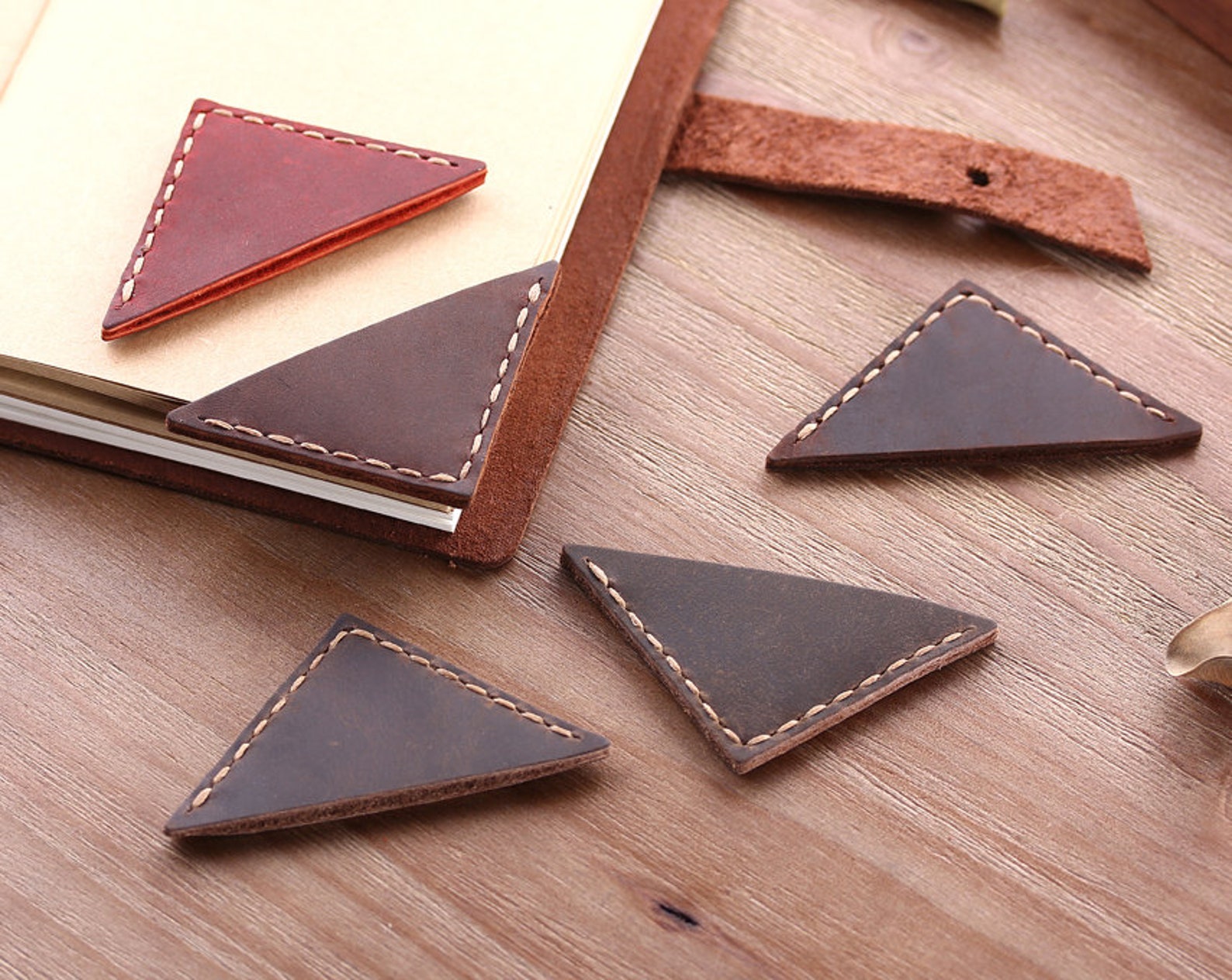 Set of 2 Vintage Leather Bookmark Personalized Handmade - Etsy