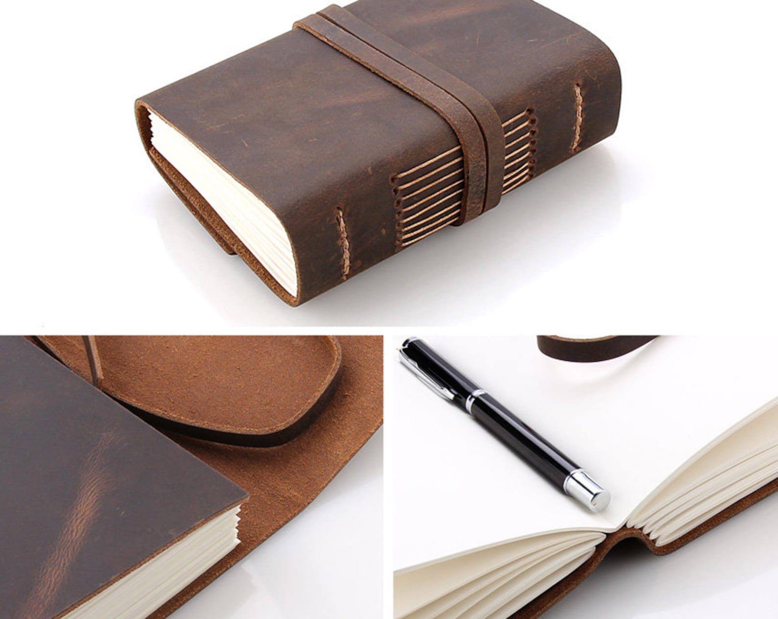 Leather Journal Travel Notebook Handmade Vintage Leather - Etsy