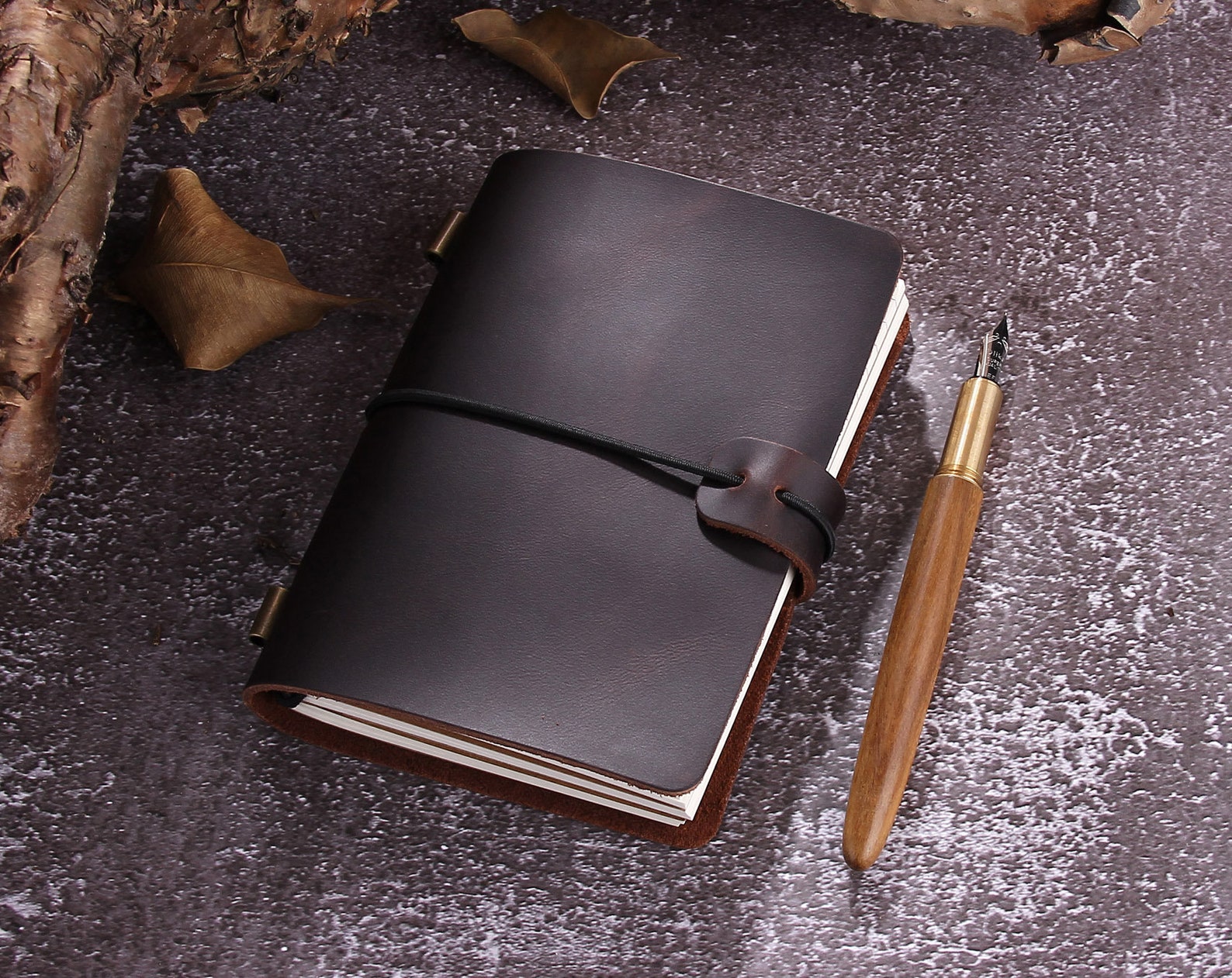 Personalized Leather Traveler Notebook Journal Monthly Weekly - Etsy