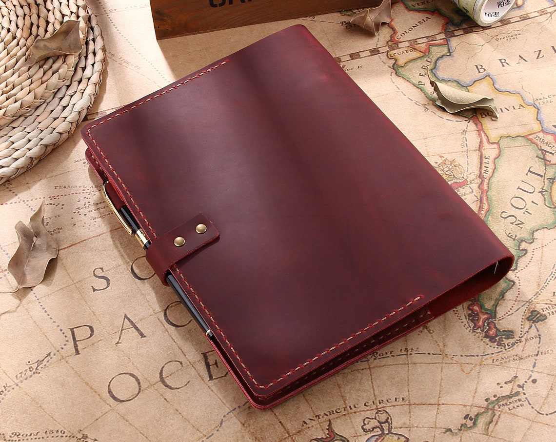 Personalized A5 Ring Binder Leather Journal Distressed Wine | Etsy