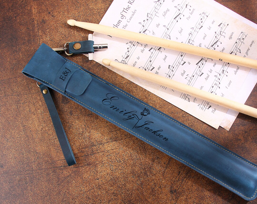 Custom Leather Drum Stick Bag, Handmade Leather Drumstick Holder ...