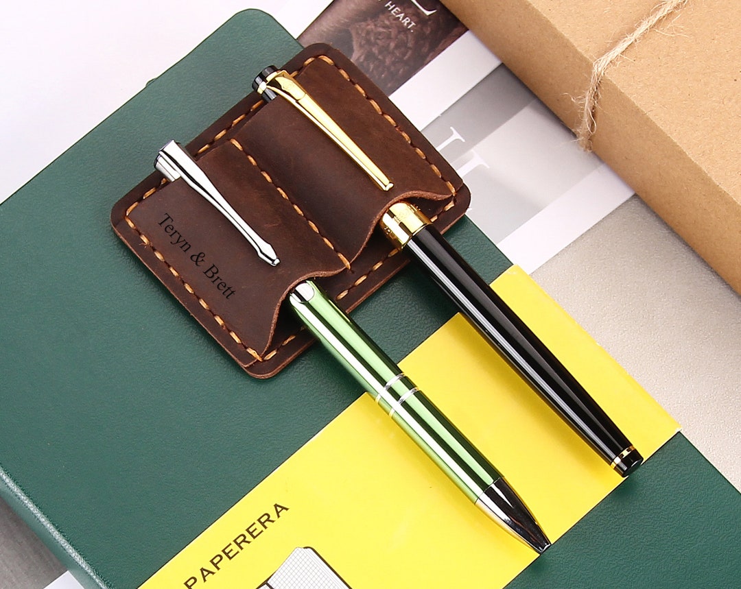 Handmade Leather Pen Clip for Books & Notebooks, Personalized Notebook ...