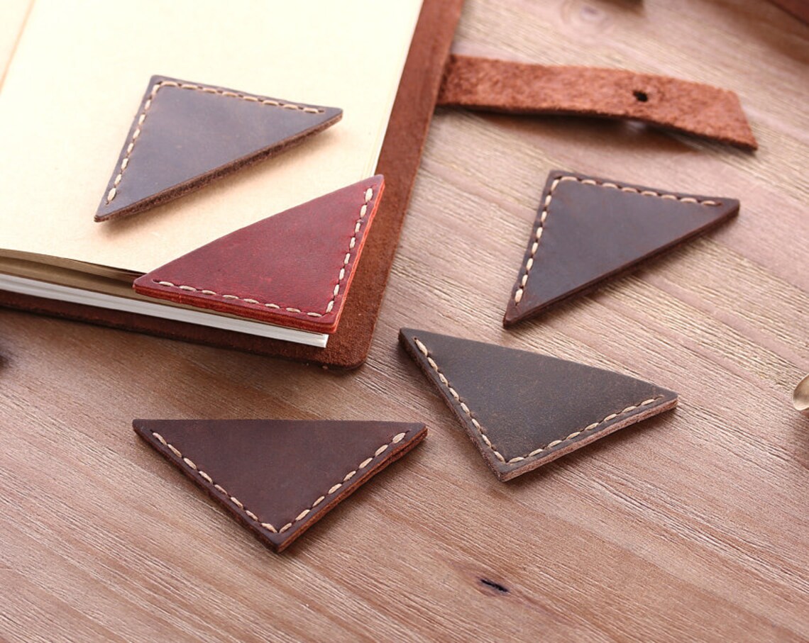 Set of 2 Vintage Leather Bookmark Personalized Handmade | Etsy