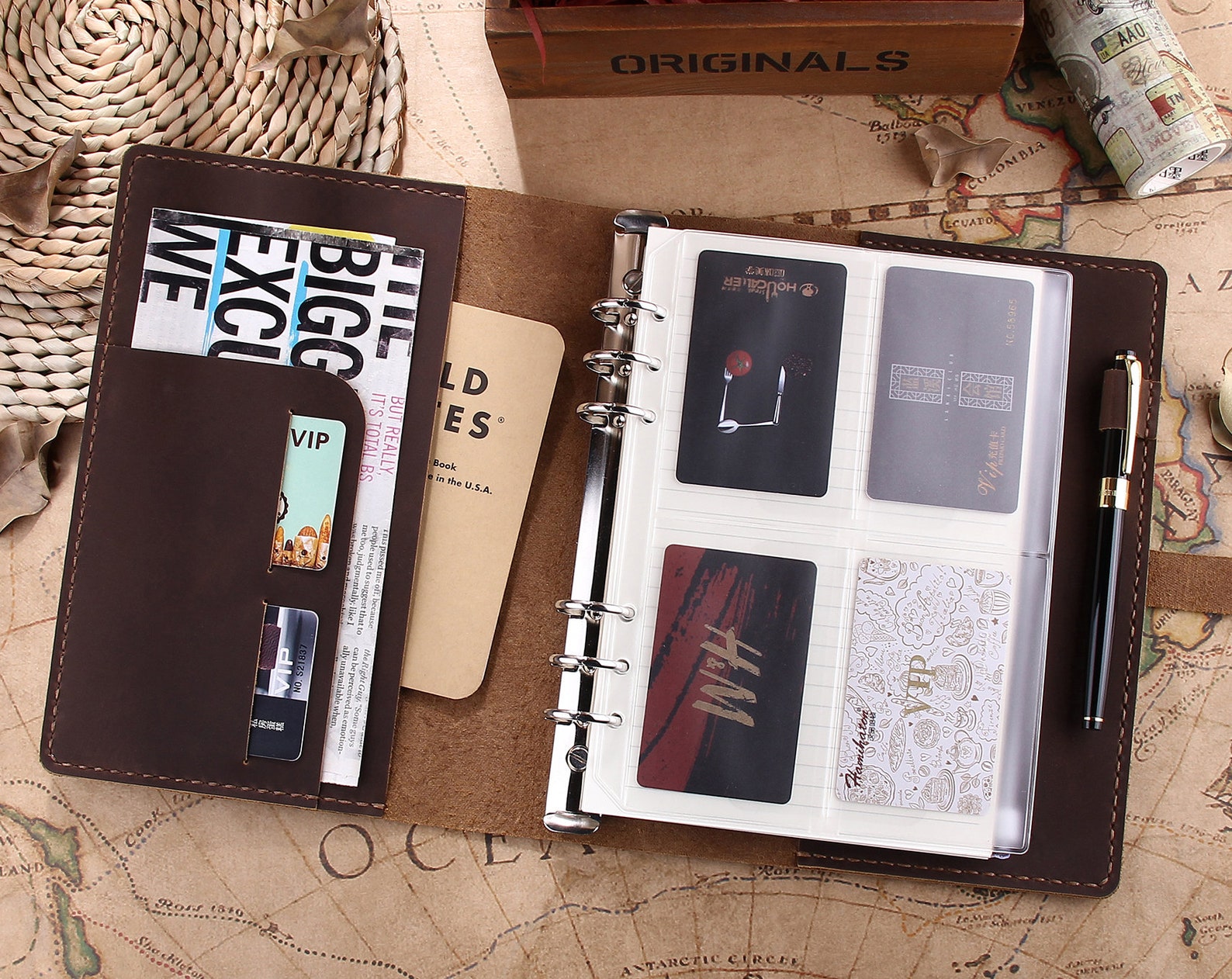 Personalized A5 Leather Organizer Agenda Custom Travel | Etsy