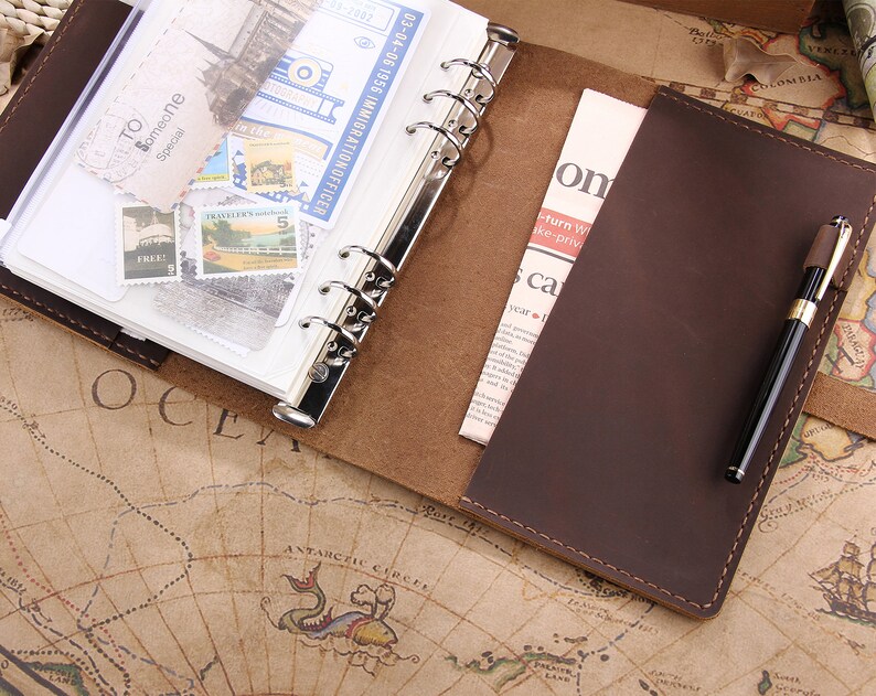 Personalized A5 Leather Organizer Agenda Custom Travel | Etsy