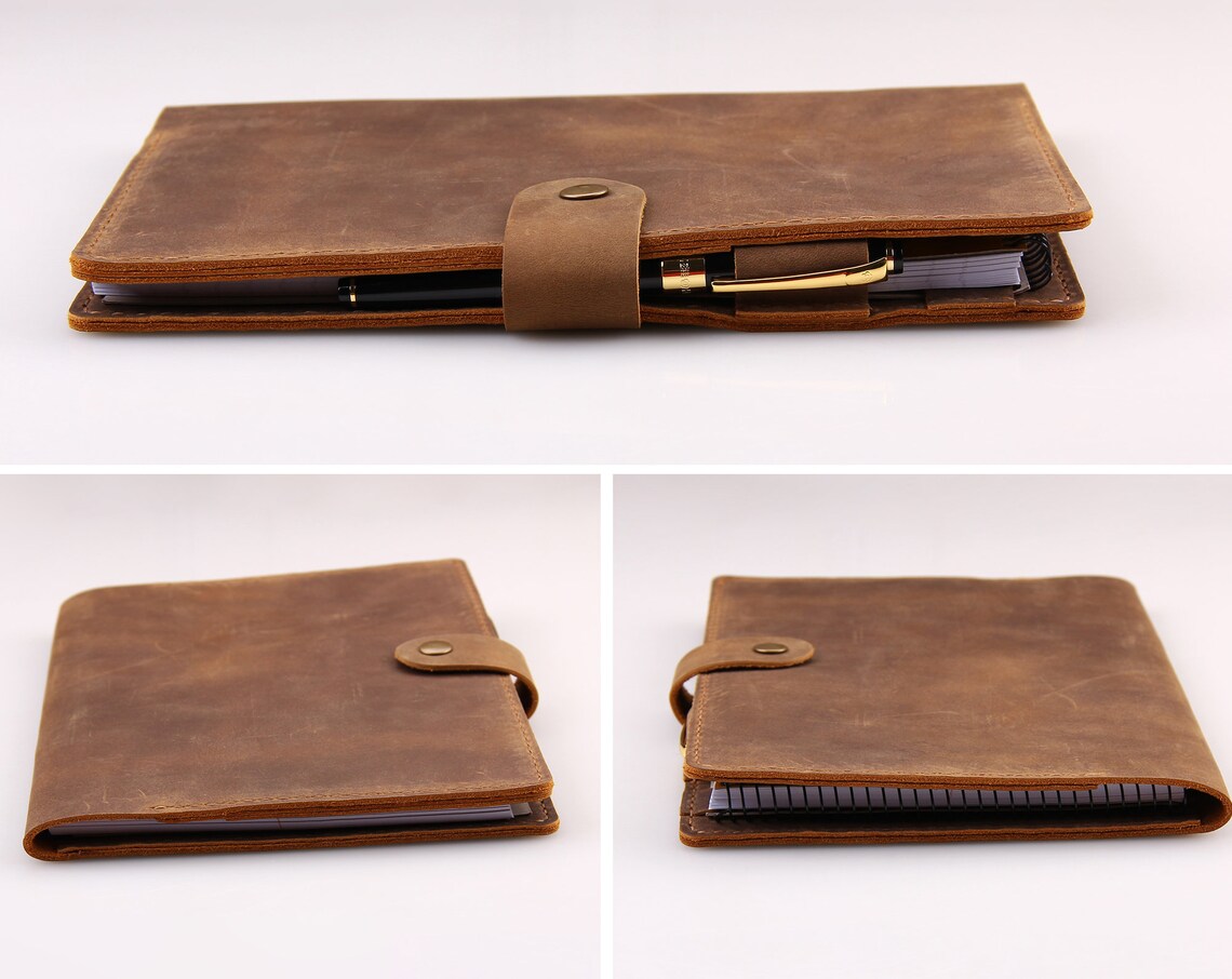 Personalized Leather Cover for Tops Steno Pad 6x9 | Etsy