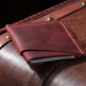 Handmade Personalized Leather Card Sleeve Minimalist Leather - Etsy