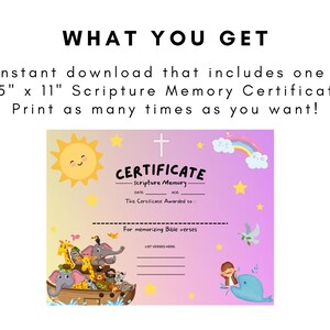 Bible Verse Memorization Certificate | Printable | Scripture ...