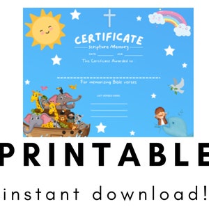 Bible Verse Memorization Certificate | Printable | Scripture ...