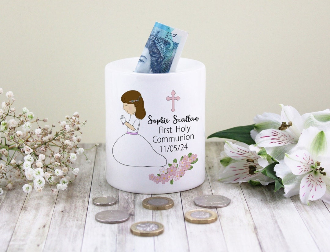 Praying Girl, First Communion Money Box/baptism Gift/ Confirmation Box ...
