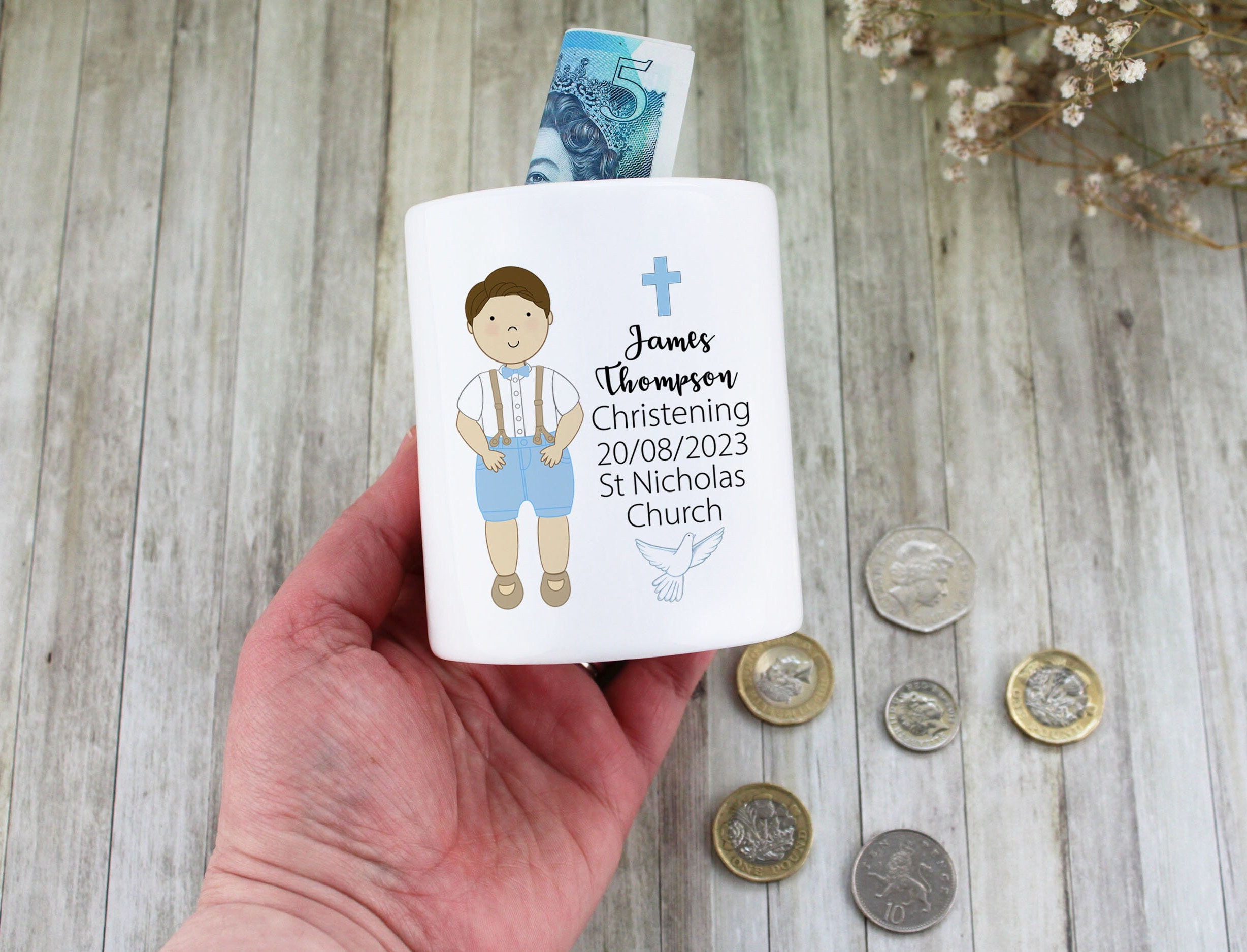 Personalized Christening Money Box: Boy Baptism Gift - Etsy