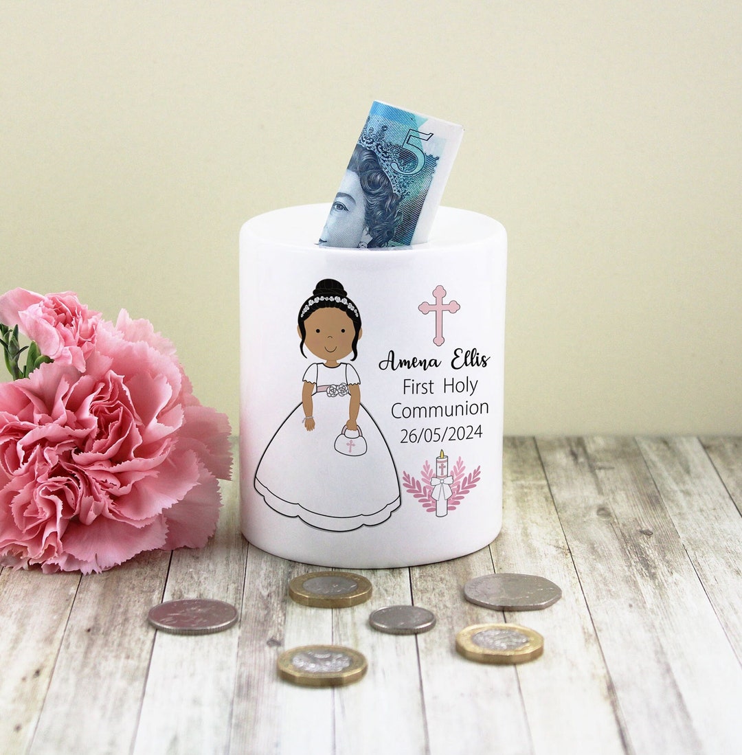First Holy Communion Girl Box /girl First Communion Money Box / Holy ...