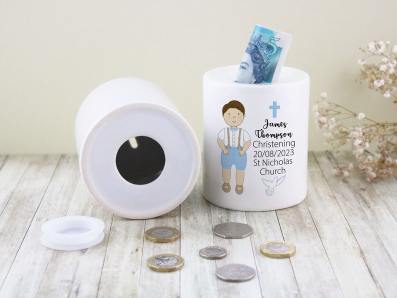 Personalized Christening Money Box: Boy Baptism Gift - Etsy
