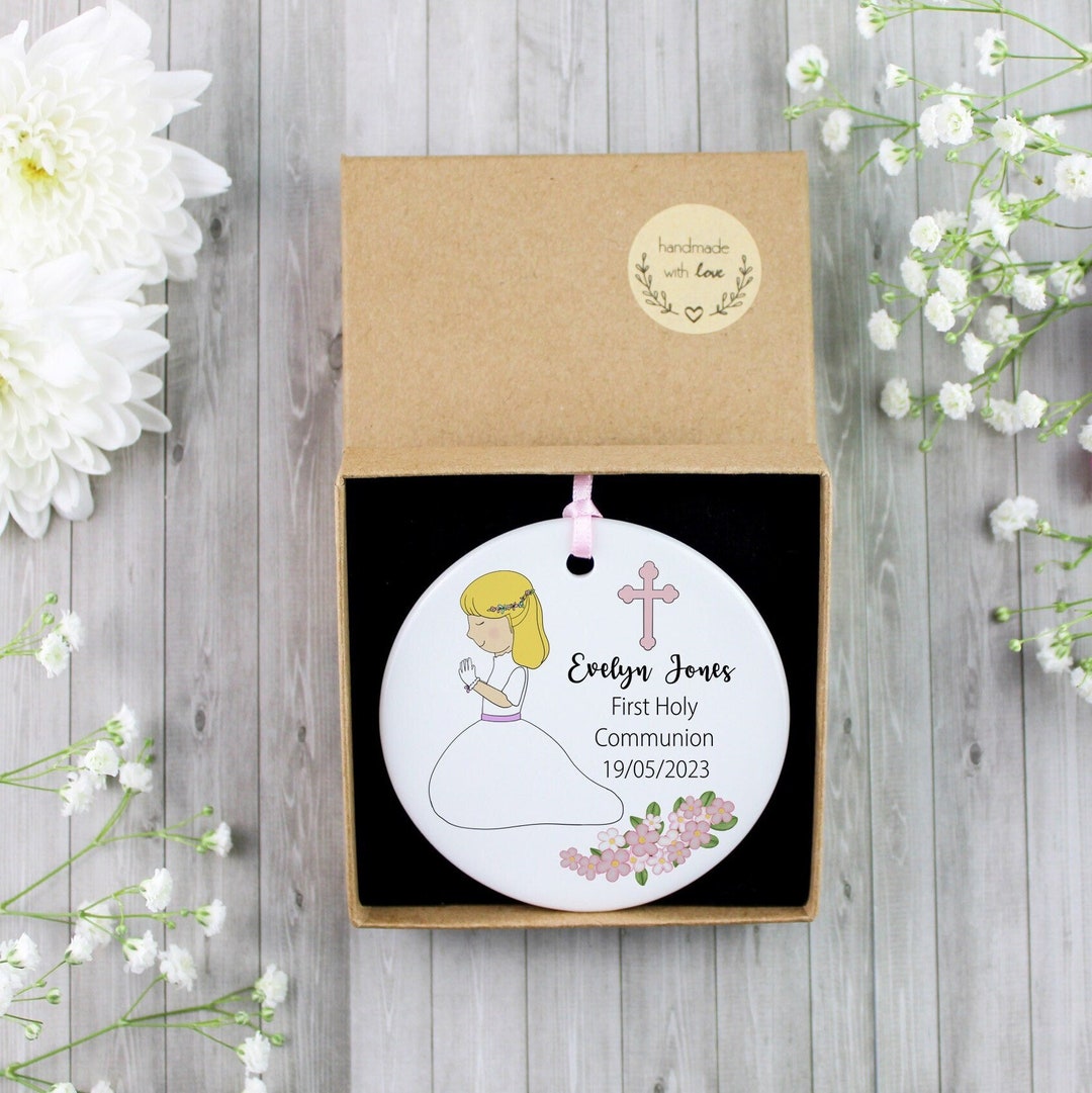 Personalized First Communion Ornament: Religious Gift for Girl - Etsy