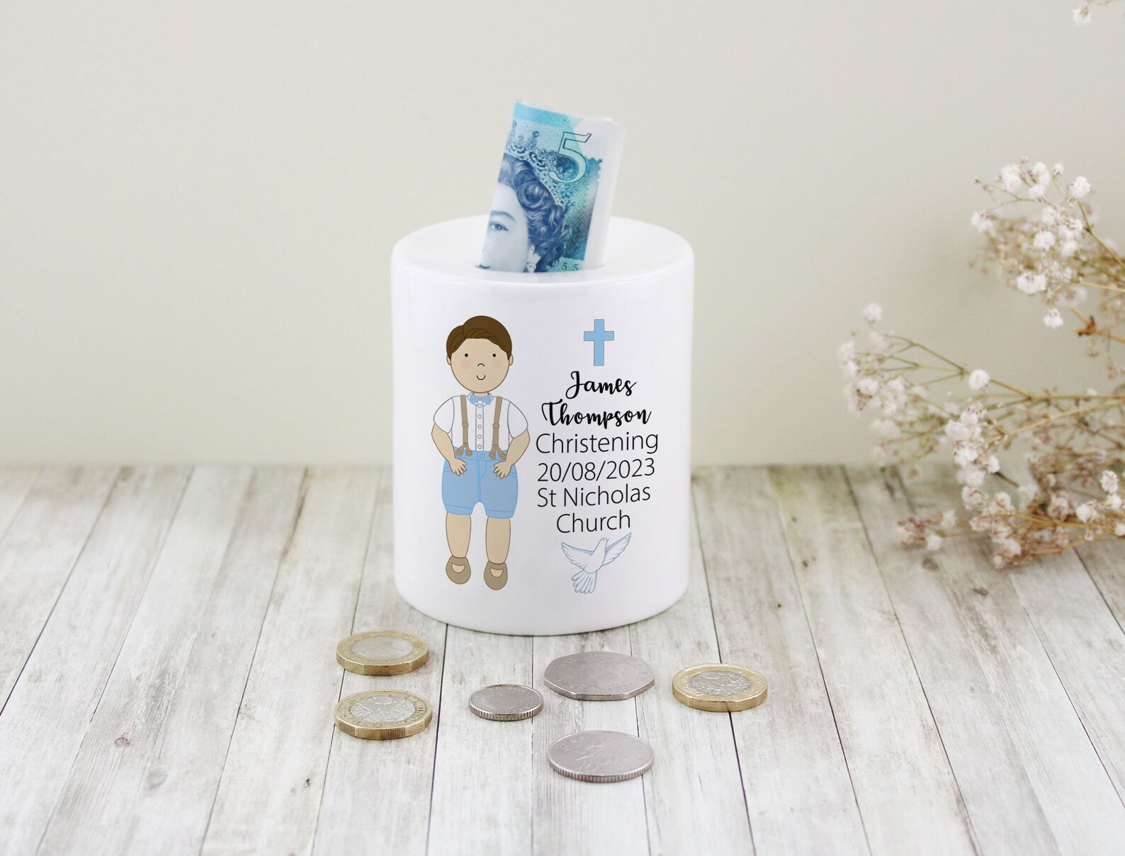 Personalized Christening Money Box: Boy Baptism Gift - Etsy