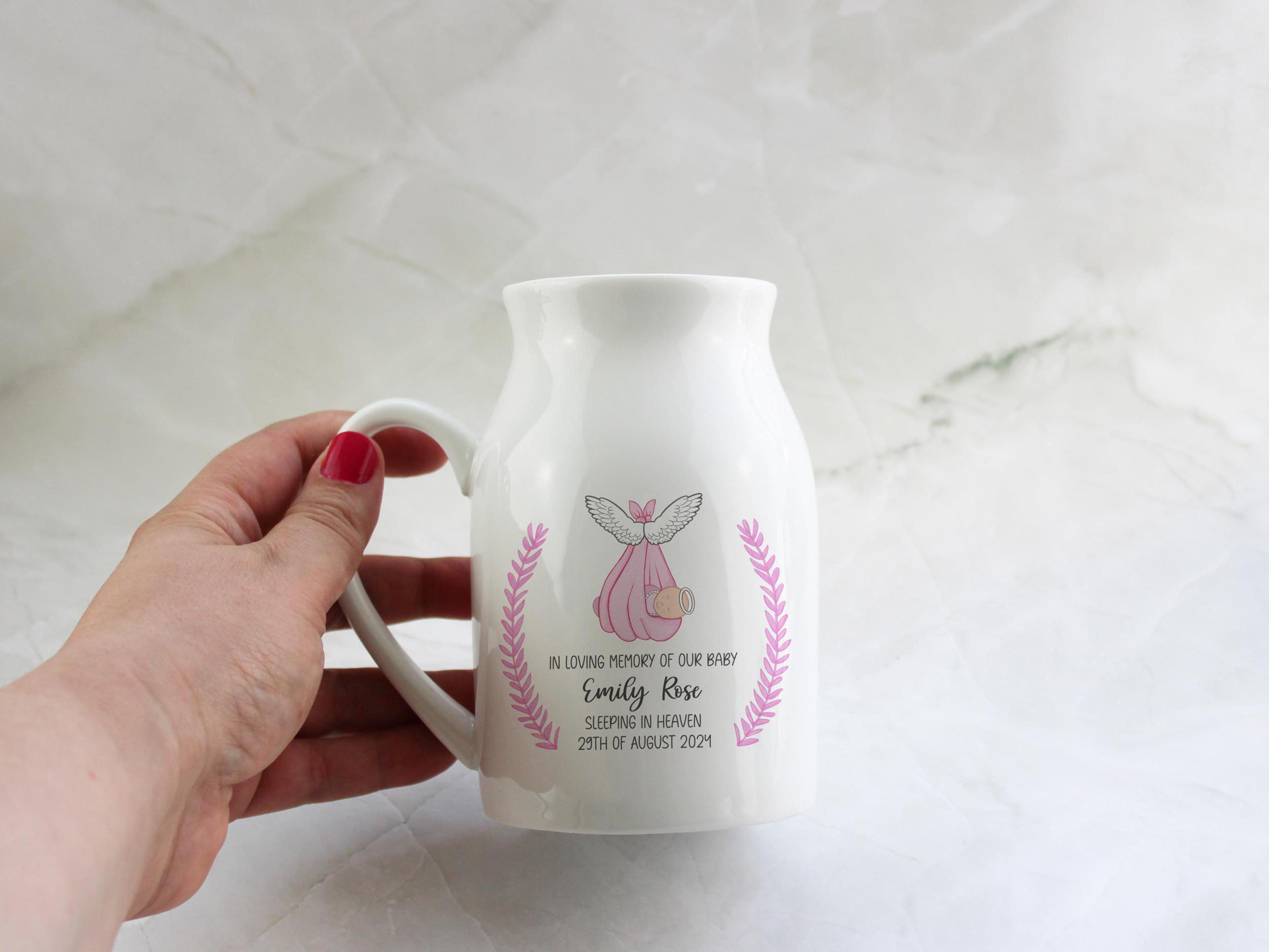 Baby Girl Memorial Vase,baby Memorial Flower Jug,personalised Flower ...