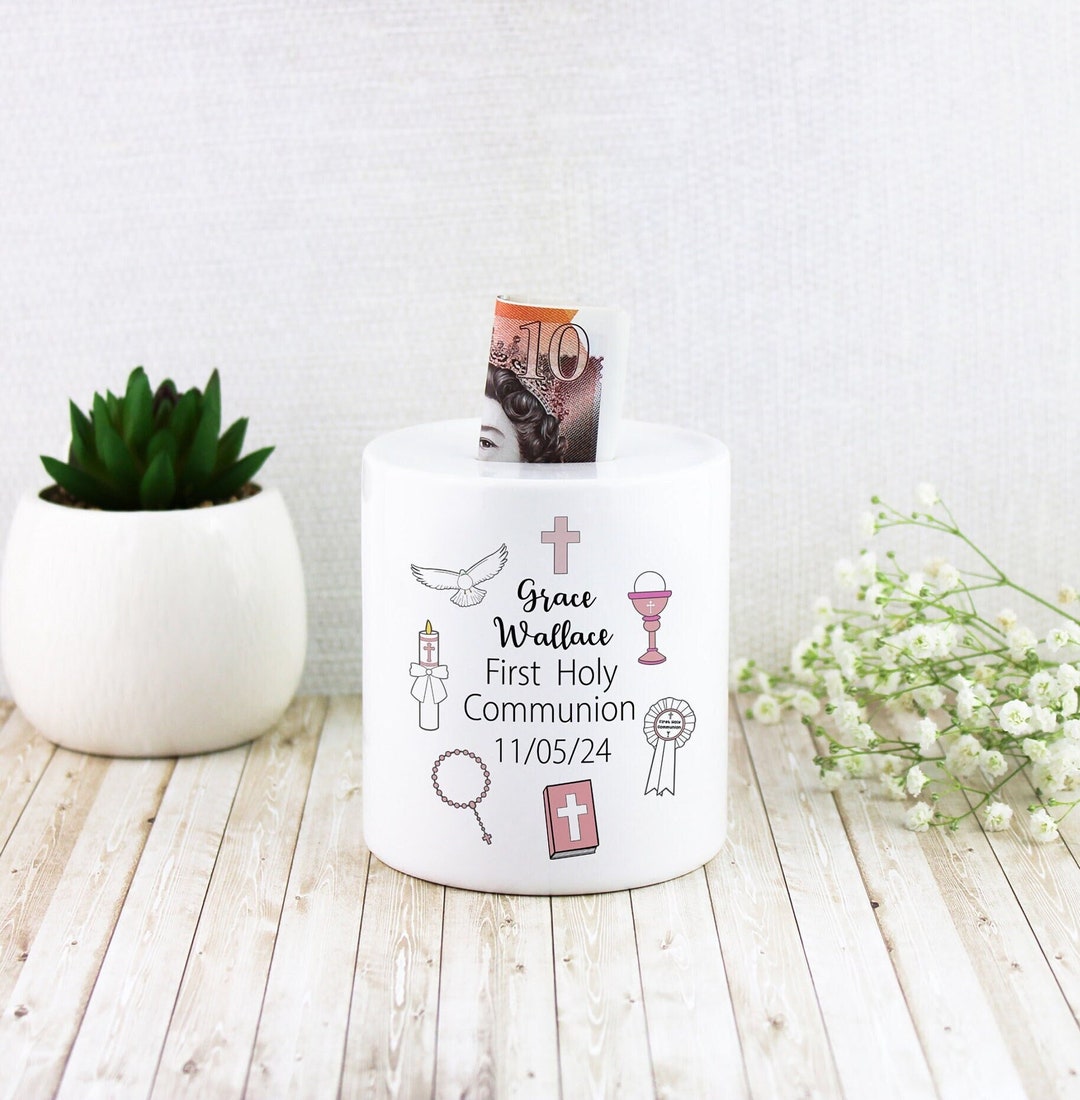 Personalized First Holy Communion Ceramic Money Box (9.5 X 8 Cm) - Etsy