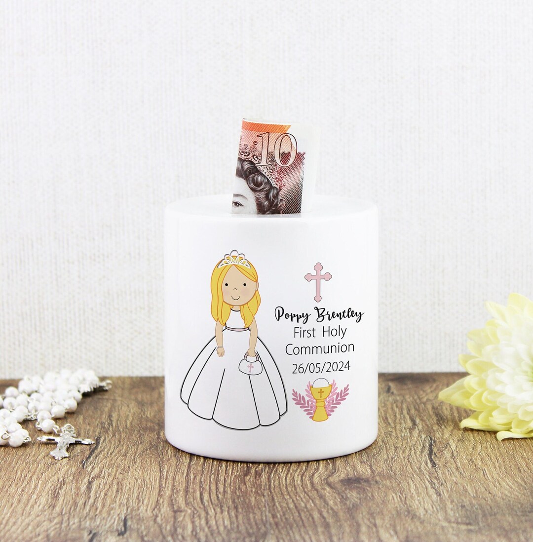 Personalised Girl First Communion Gift/first Communion Money Box/holy ...