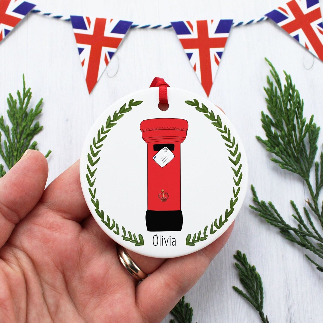 Personalised Red Post Box Christmas Decoration / Red Letter Box ...