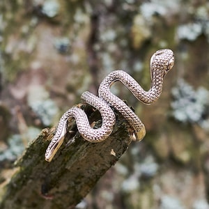 Snake Wrap Ring Bronze or Sterling Silver Long Snake Ring - Etsy
