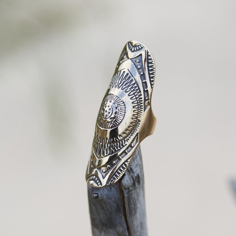 Long Silver Ring - Etsy