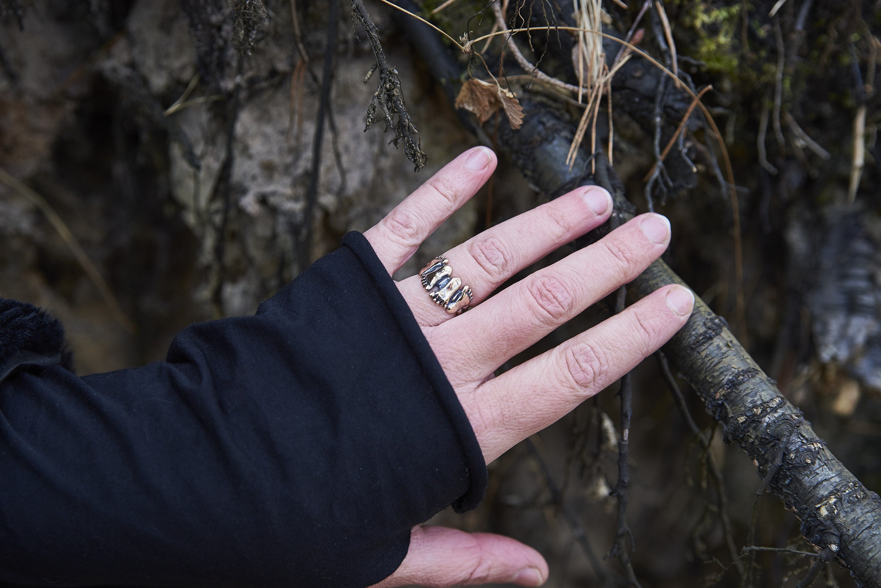 Four Feet Ring Bronze or Sterling Silver Feet Jewelry | Etsy