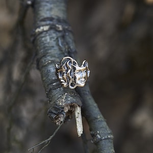 Two Mask Ring - Happy and Sad Masks. Greek Theater Sock and Buskin ...