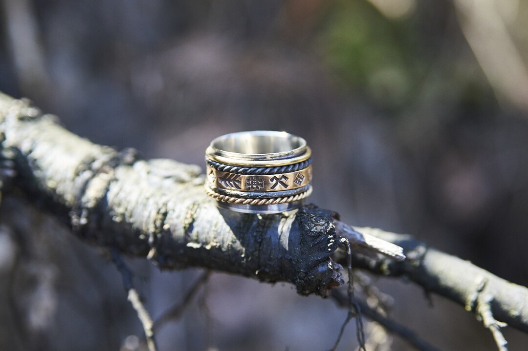 Latvian Rune Ring | Baltic Protection Jewelry | Unique Band | Handmade ...