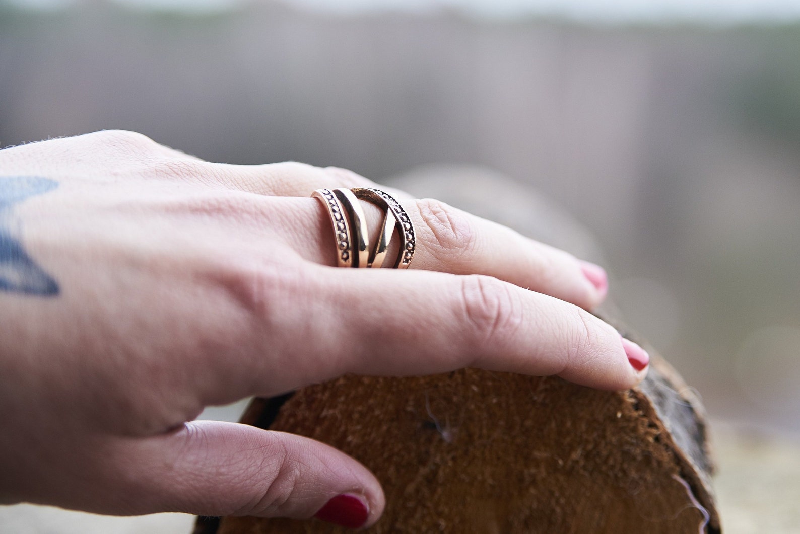 Geometric Infinity Ring for Women Bronze or Sterling Silver - Etsy