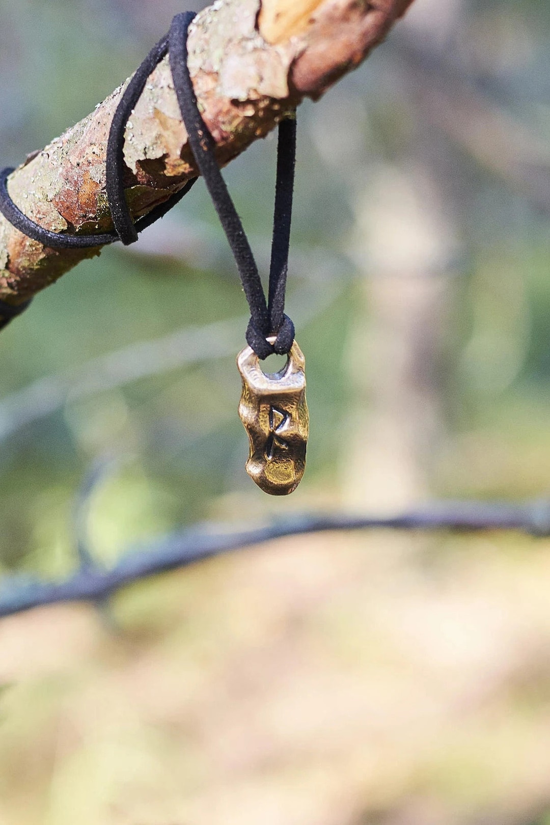 Raidho Rune Pendant | Baltic Viking Bronze Amulet | Handcrafted by the ...