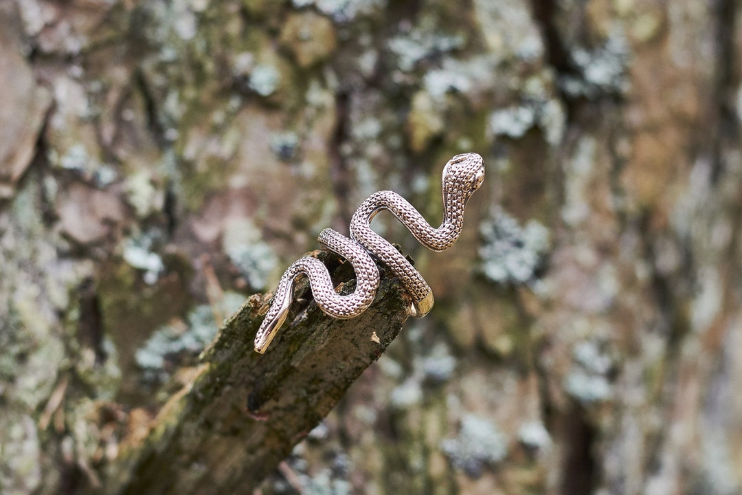 Snake Wrap Ring, Bronze or Sterling Silver, Long Snake Ring, Animal ...