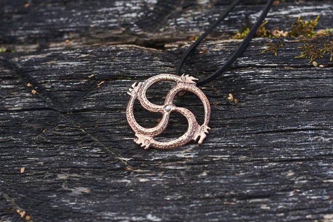 Baltais Zalktis Snake Necklace, Pagan Jewelry in Bronze or Sterling ...