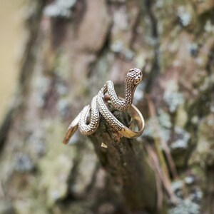 Snake Wrap Ring, Bronze or Sterling Silver, Long Snake Ring, Animal ...