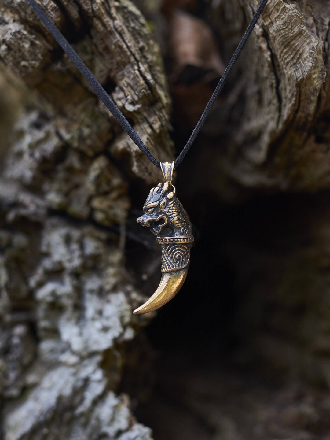 Bronze Viking Wolf Necklace | Unique Handmade Pendant | Eco-friendly ...