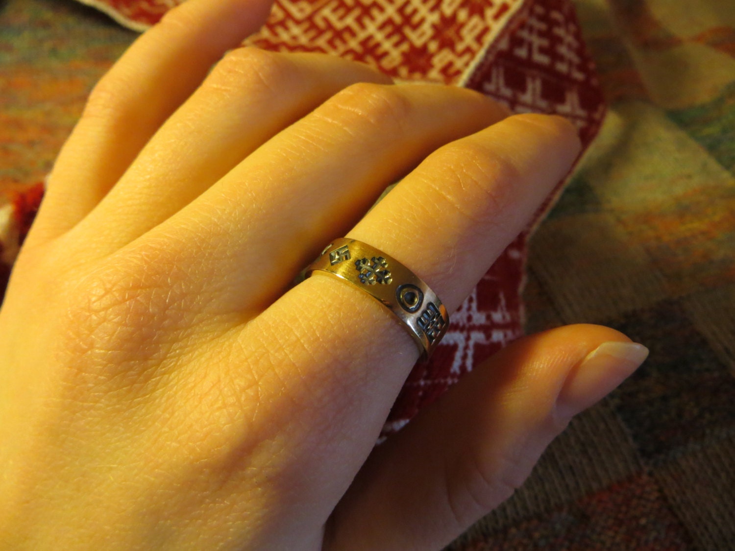 Latvian Pagan Ring Latvian Jewelry Pagan Jewelry Gold Band | Etsy