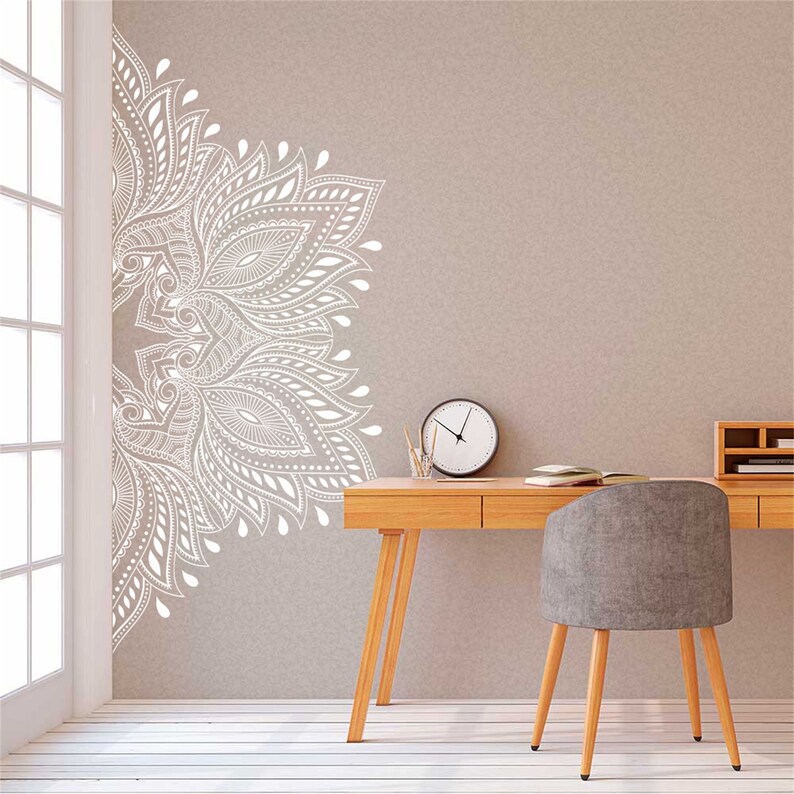 Mandala Wall Stickersmandala in Half Wall Sticker - Etsy