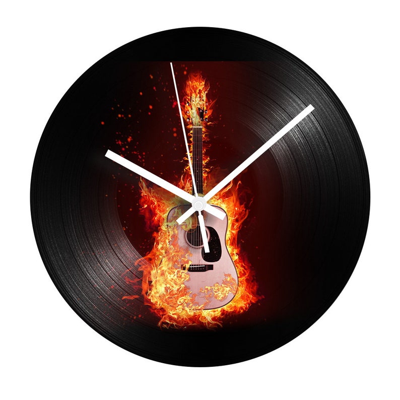 Guitar Theme Record Wall Clock Vinyl Record CD Vintage Clock - Etsy