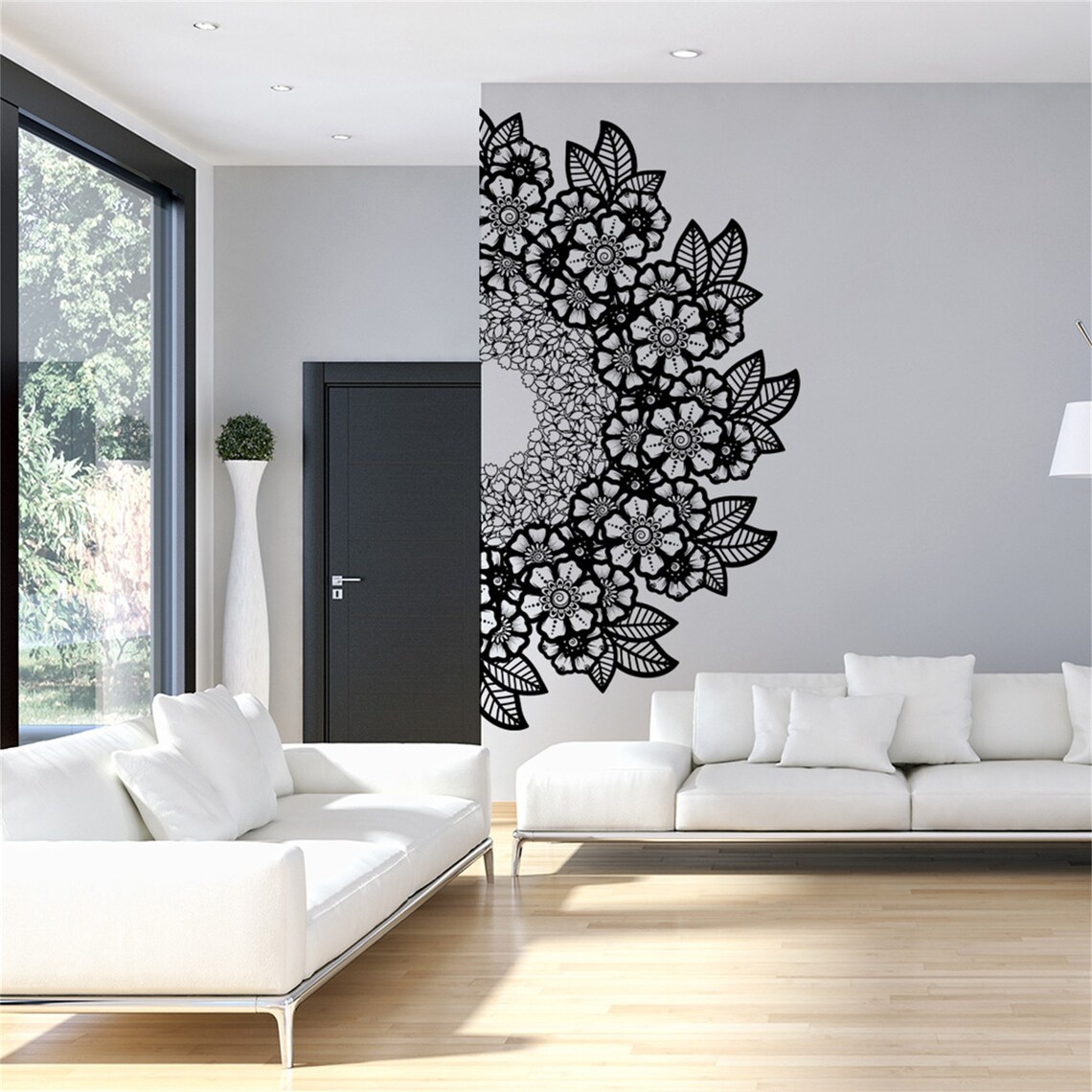 Mandala Style Stencilgift for Hermandala in Half Wall | Etsy