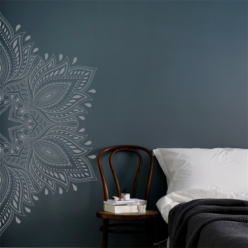 Mandala Wall Stickersmandala in Half Wall Sticker - Etsy
