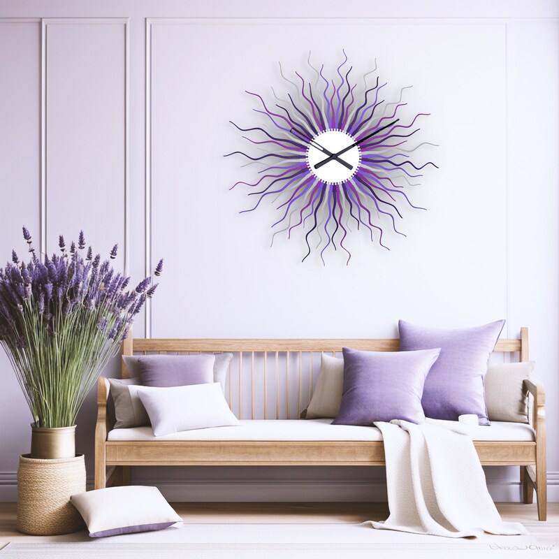 Purple Wall Clock - Etsy