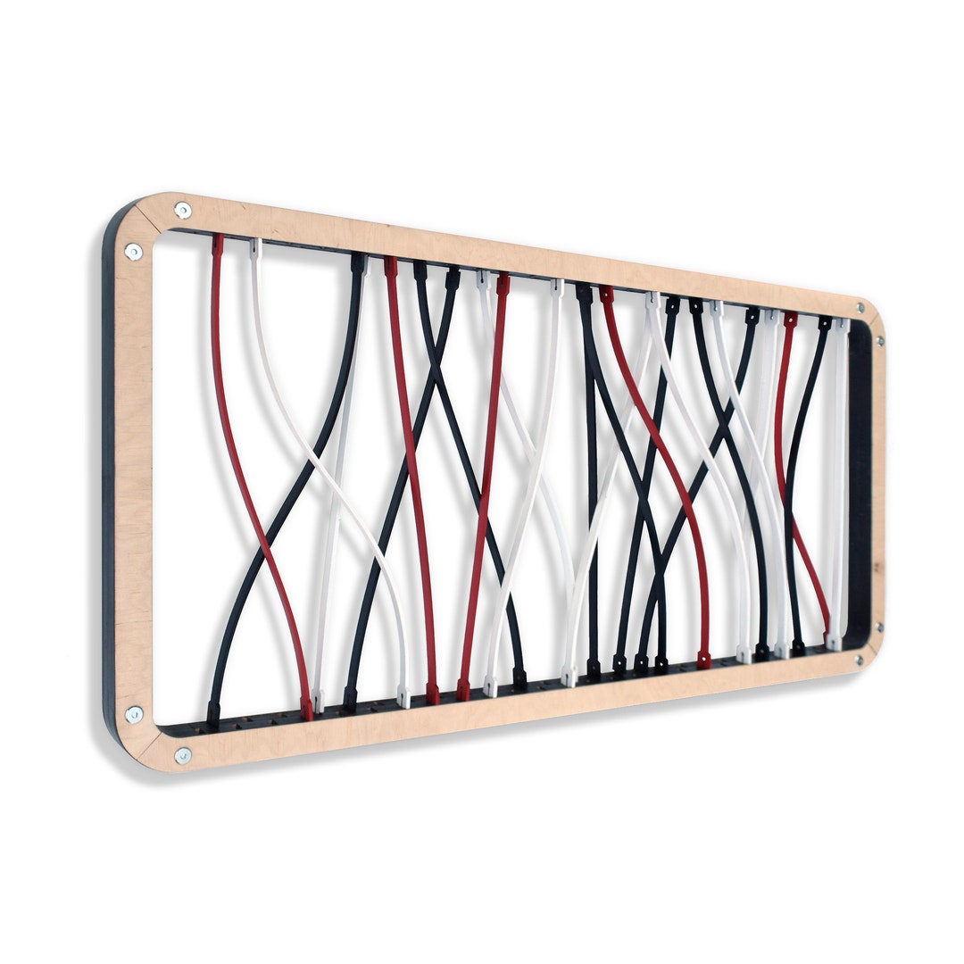 Wooden Wall Decor With 'wired' Pattern / Handmade Wood Wall Panel and ...