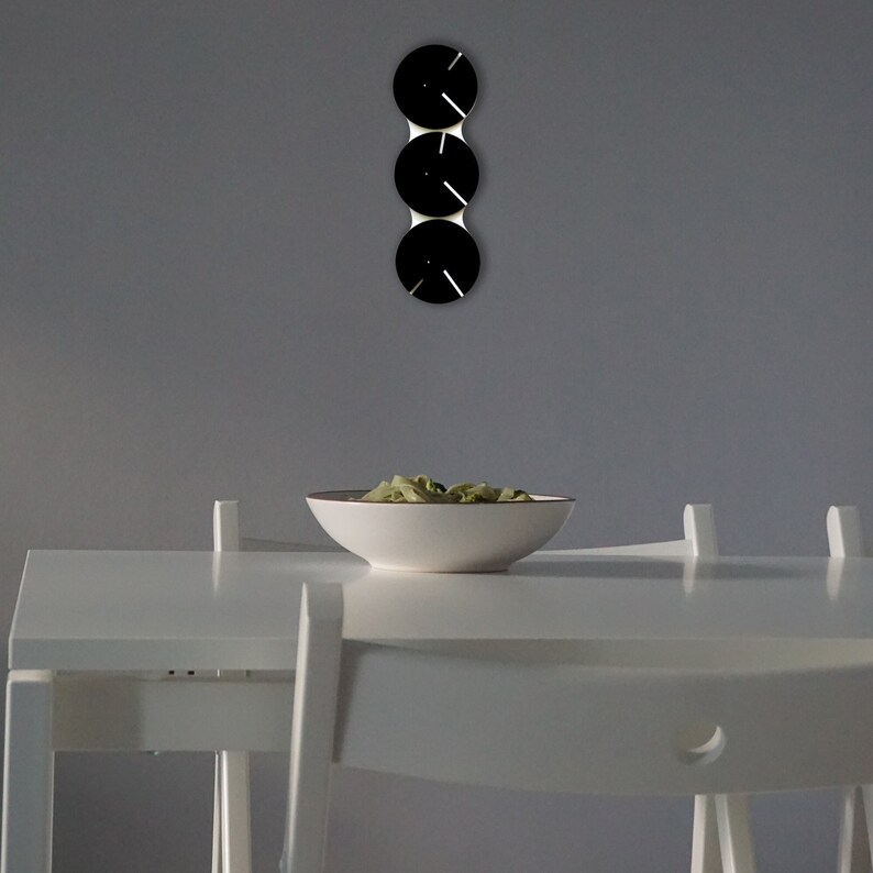 World Time Zones Clock in Bauhaus Style Minimalist Clock - Etsy