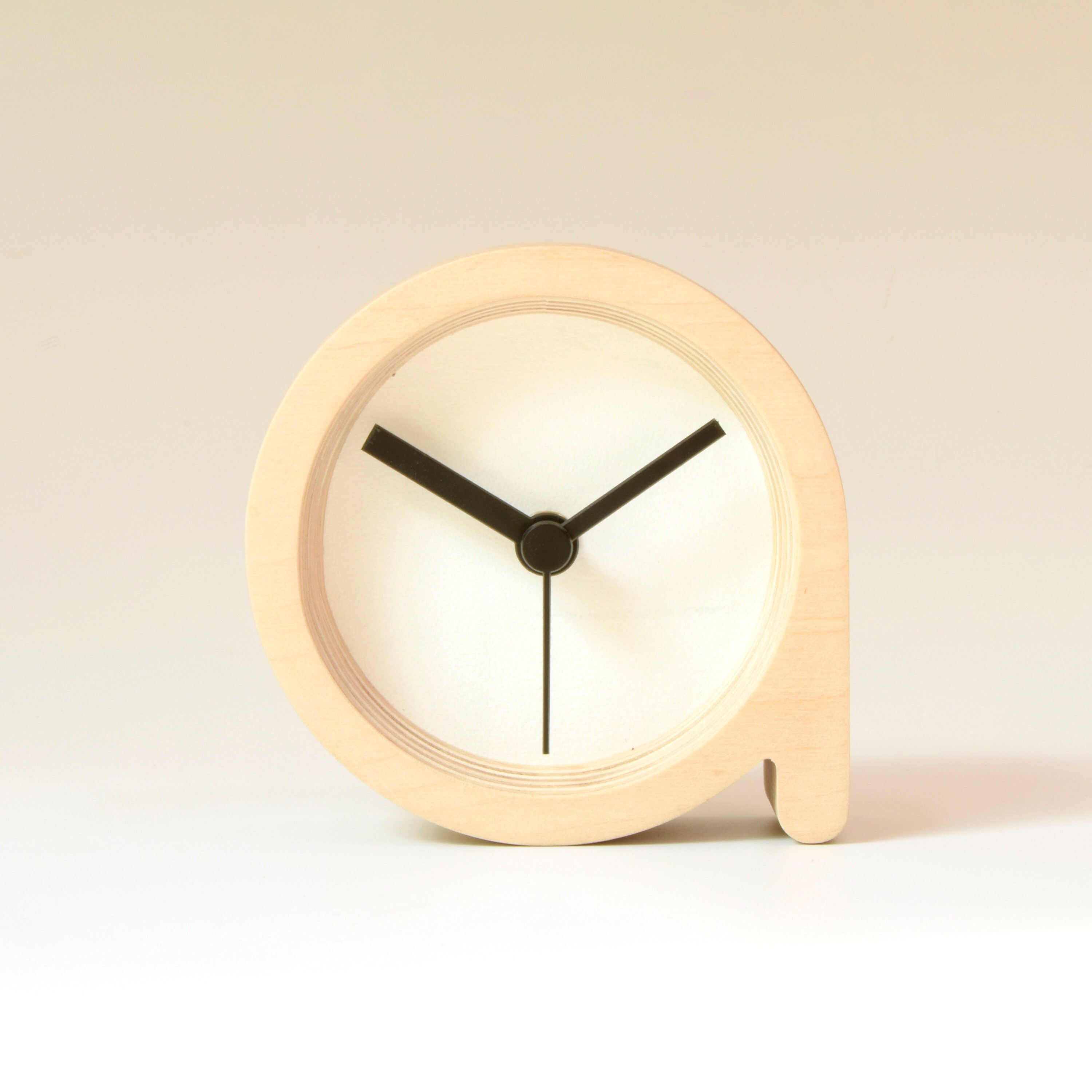 Small Minimalist Desk Clock With Natural Wood Body / Compact A! (white ...