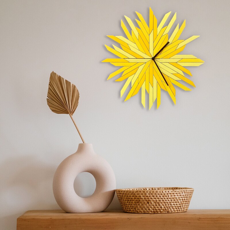 Yellow Wall Clock - Etsy