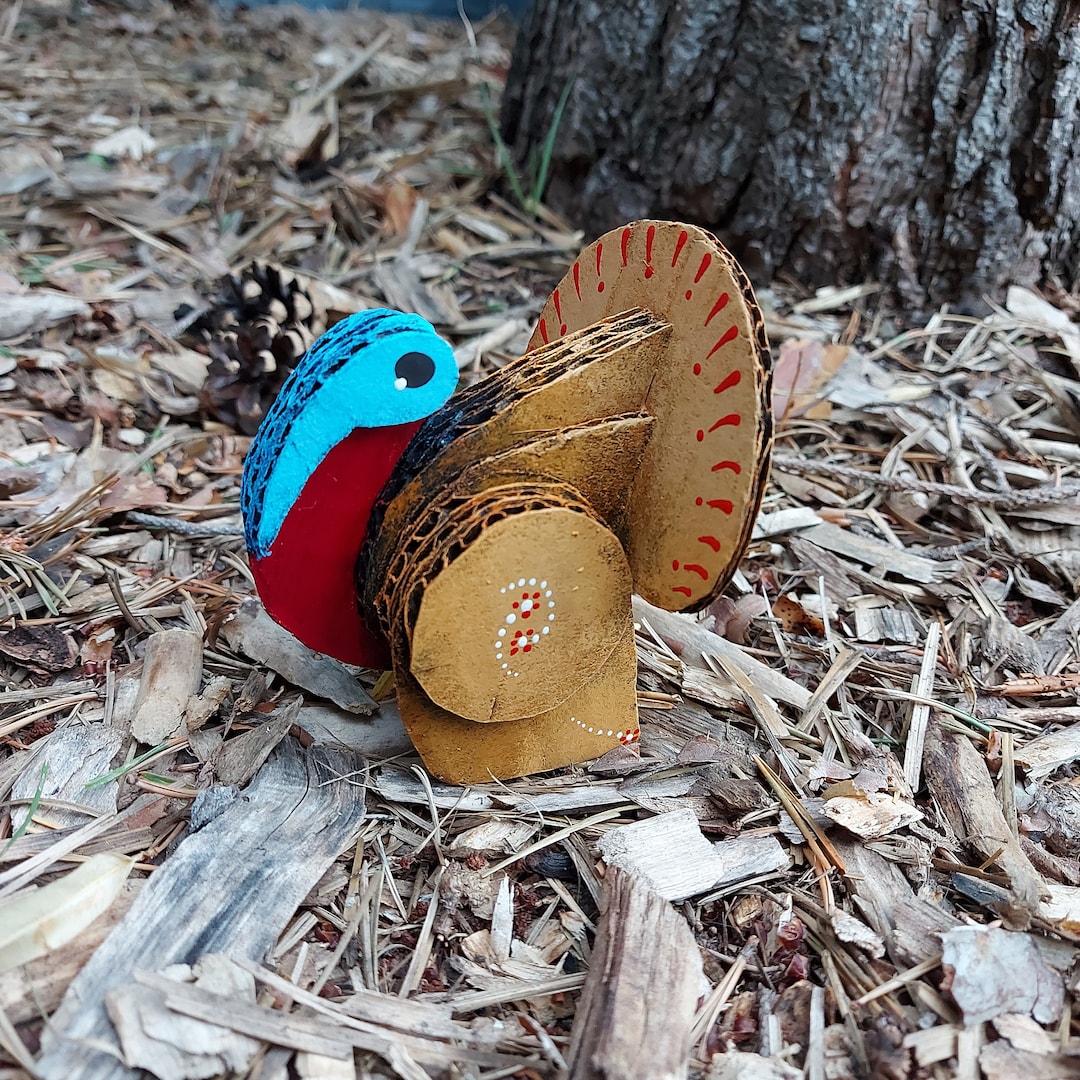 Colorful Turkey Sculpture Made of Corrugated Cardboard. Eco-friendly ...