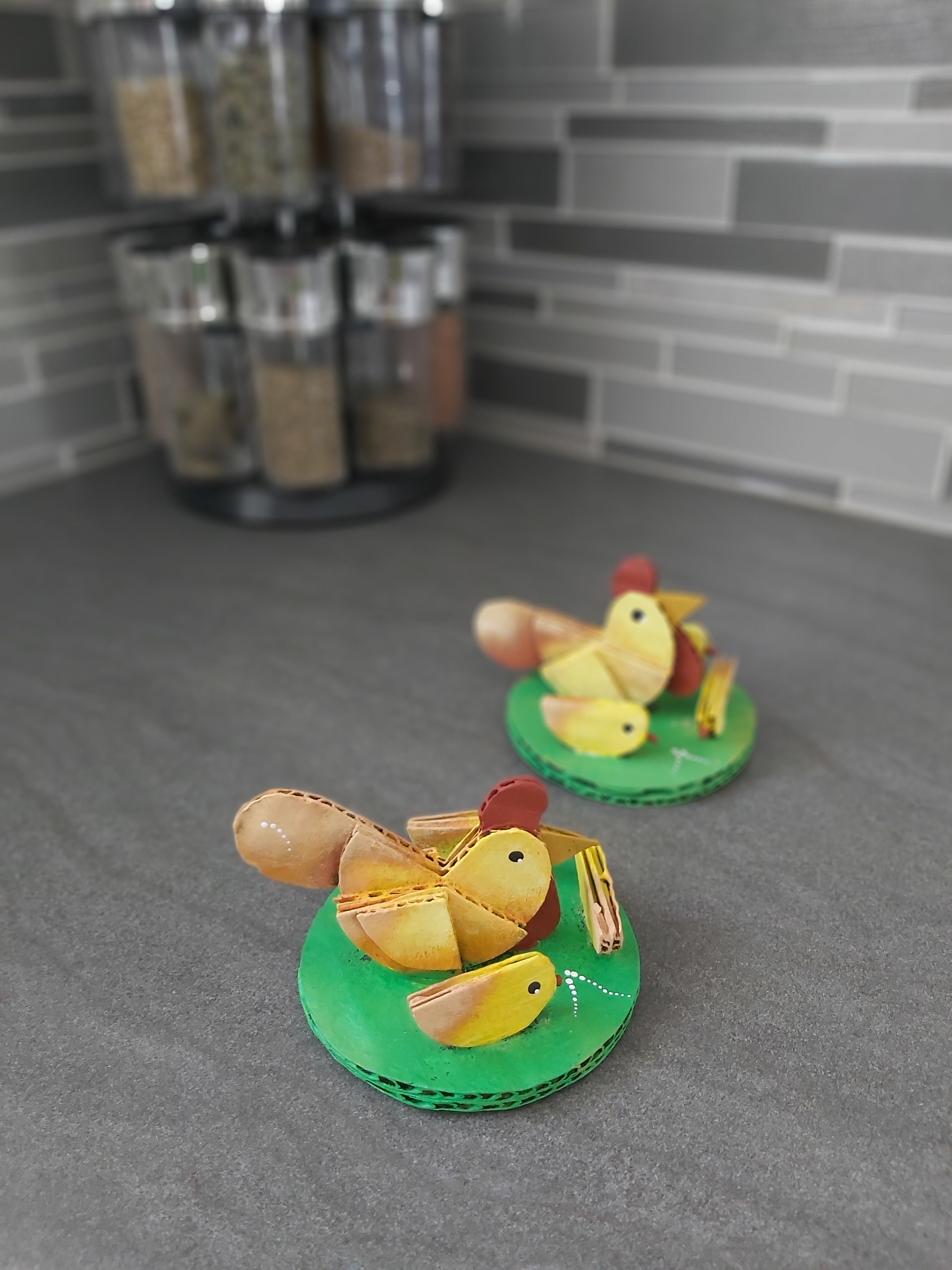 Rooster Hen and Chicks Cardboard Sculpture Collection. - Etsy Singapore