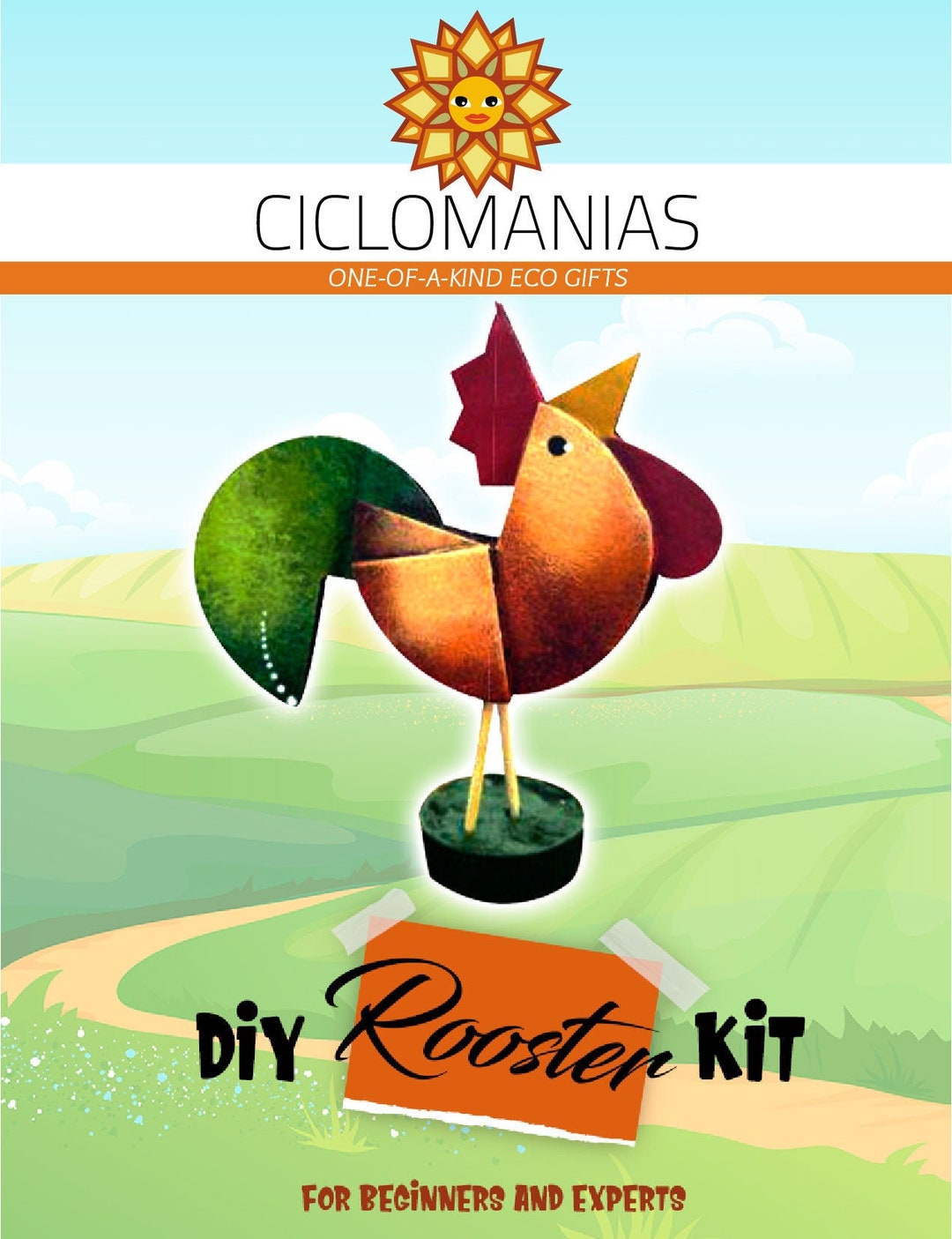 DIY Cardboard Rooster Kit: Upcycled Craft, Family Fun - Etsy