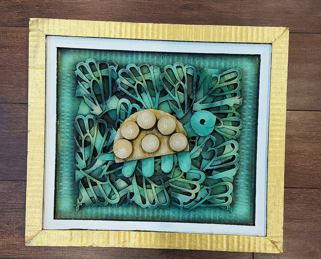 Handcrafted Turtle Wall Decor: Upcycled Composition Frame - Etsy