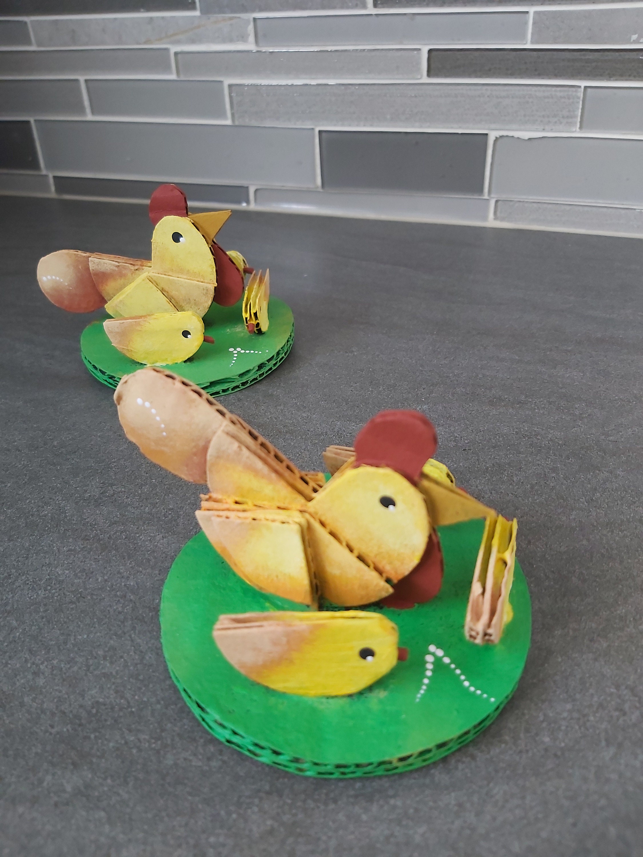 Rooster Hen and Chicks Cardboard Sculpture Collection. - Etsy Singapore